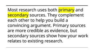 Grade 8- Primary and secondary sources.pptx