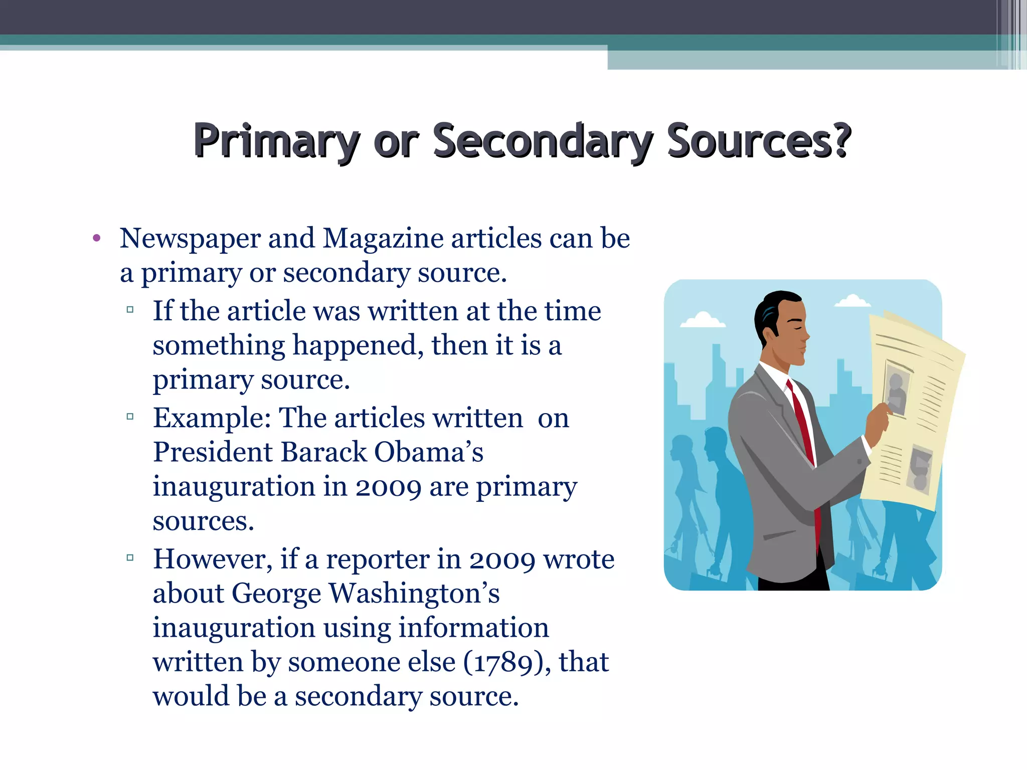 Primary and Secondary Sources | ODP