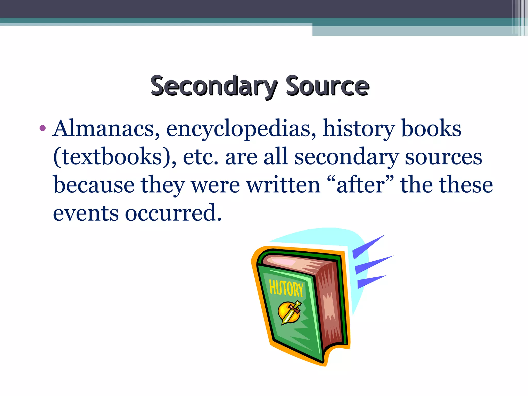 Primary and Secondary Sources | ODP