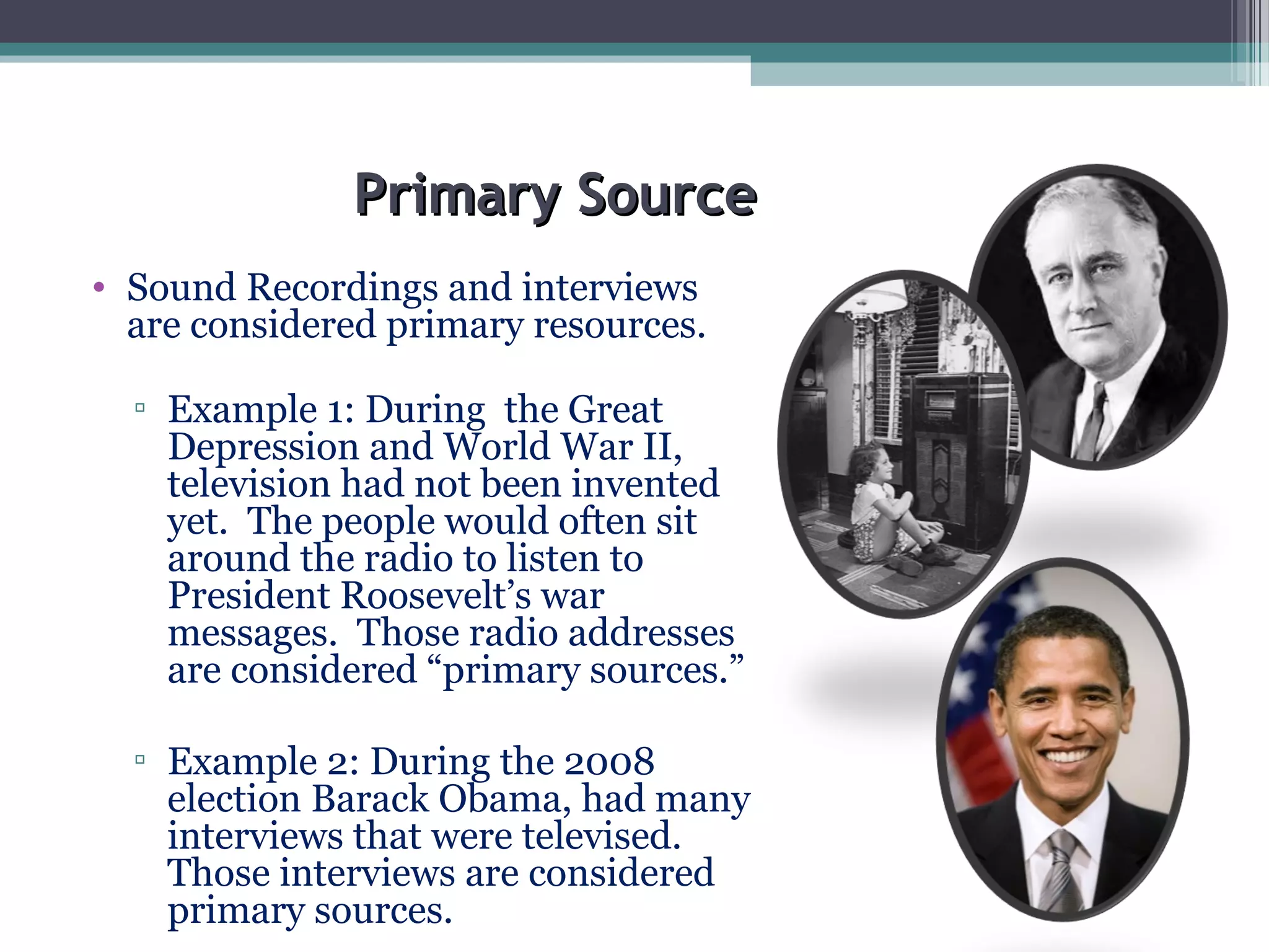 Primary and Secondary Sources | ODP