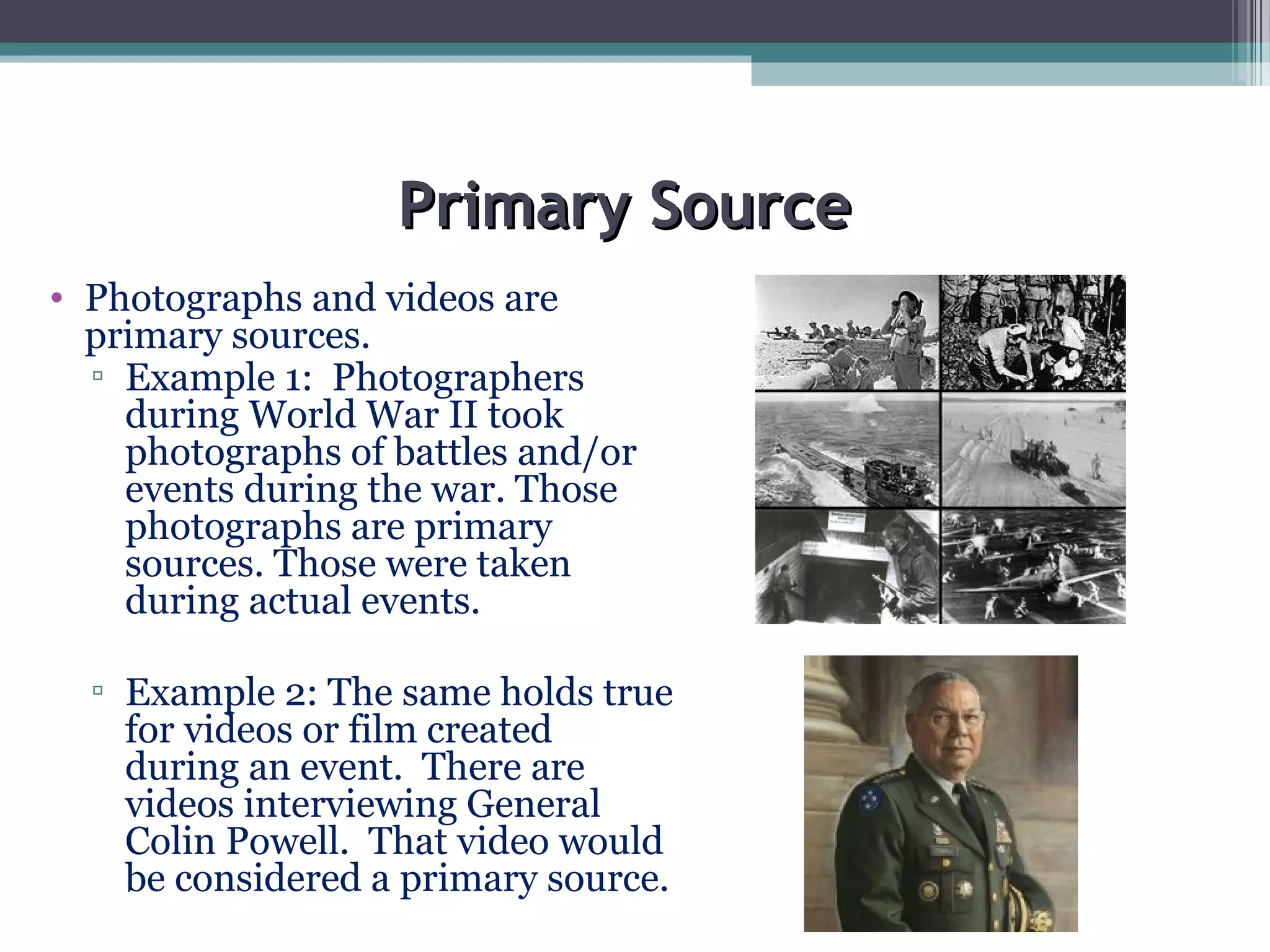 Primary and Secondary Sources | ODP