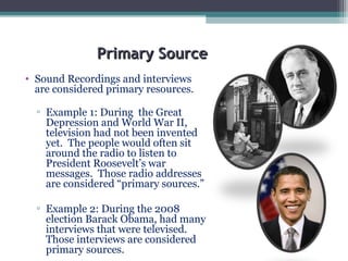 Primary and Secondary Sources | ODP