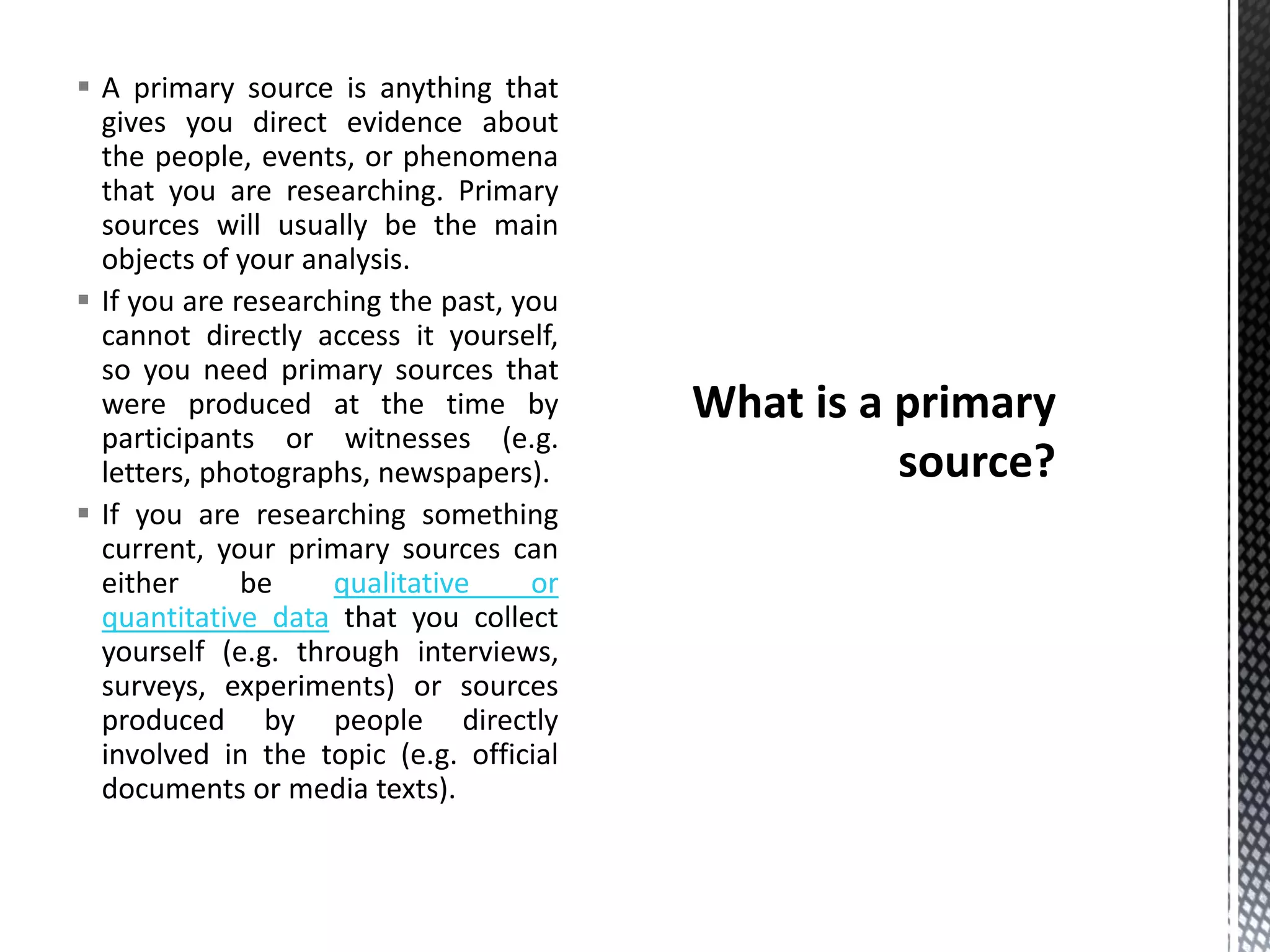 Primary and secondary sources on critical thinking | PPT
