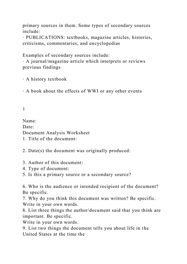Primary and Secondary SourcesWhat is a primary source A pri.docx