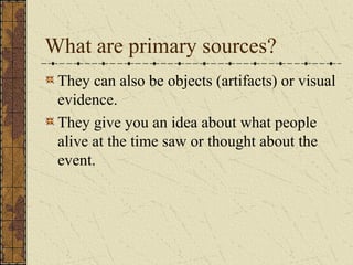 Primary & Secondary Sources PowerPoint, Grades 3-8 | PPT