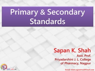 Primary and secondary standard | PDF