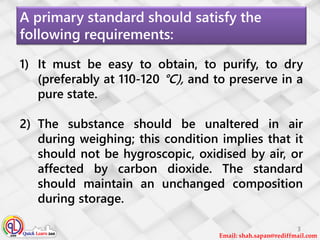 Primary and secondary standard | PDF