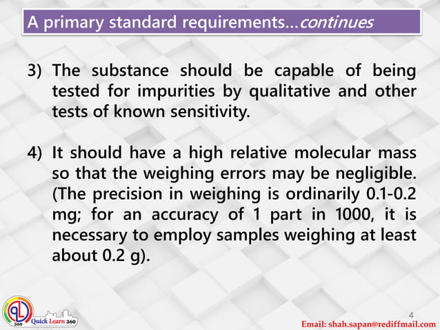 Primary and secondary standard | PDF