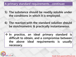 Primary and secondary standard | PDF
