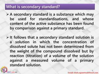 Primary and secondary standard | PDF