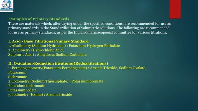 Primary and secondary standards | PDF