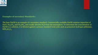 Primary and secondary standards | PDF