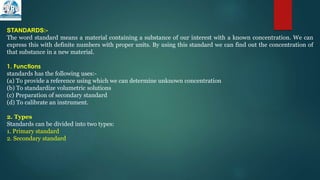 Primary and secondary standards | PDF