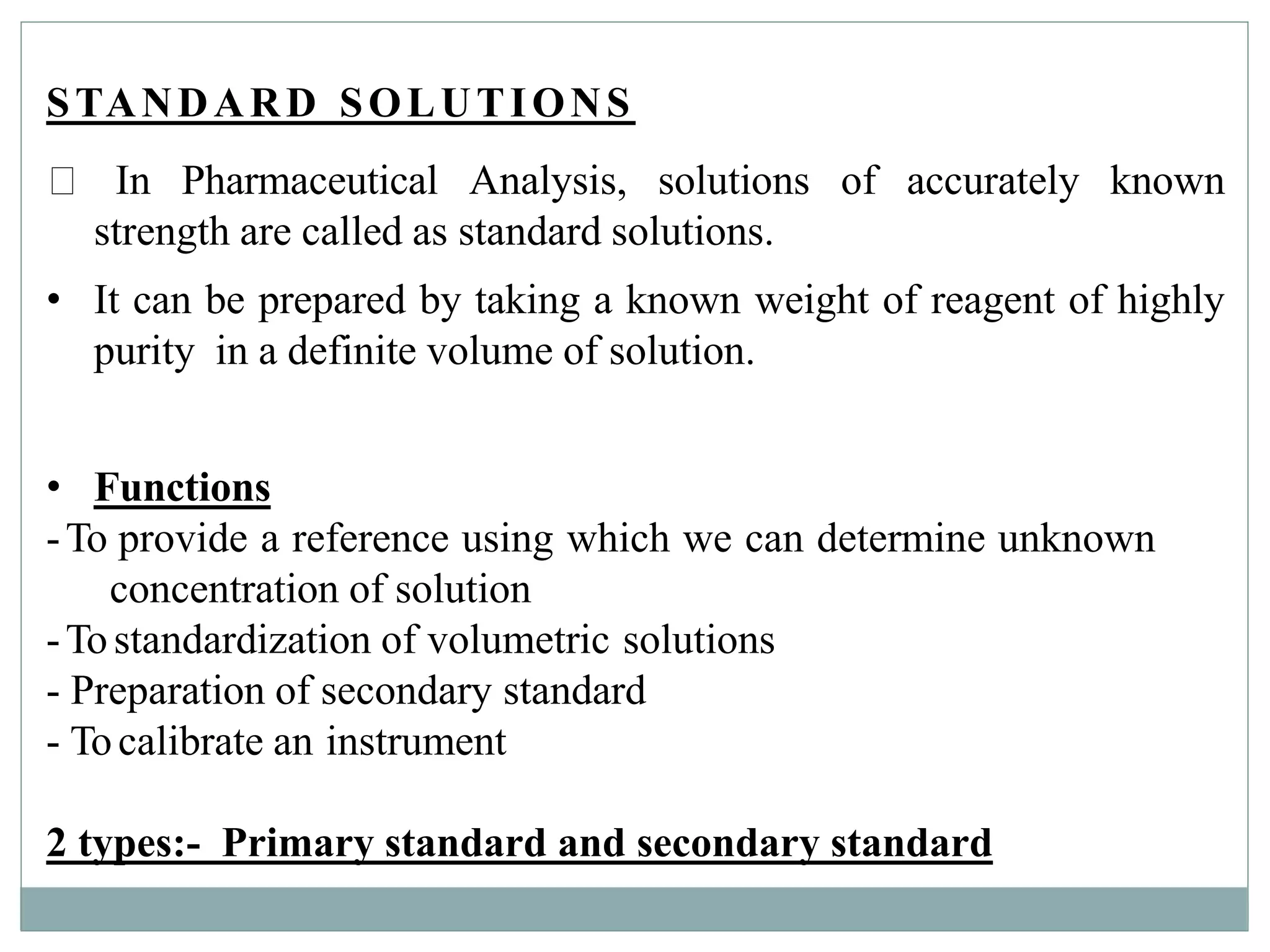 Primary and secondary standards | PPTX