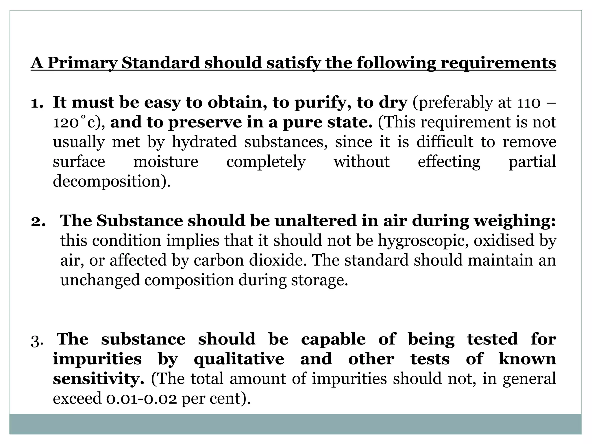 Primary and secondary standards | PPTX