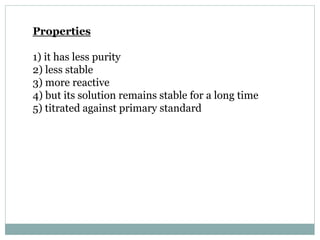 Primary and secondary standards | PPTX
