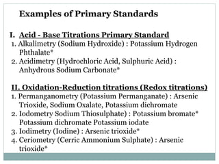 Primary and secondary standards | PPTX