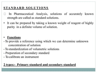 Primary and secondary standards | PPT