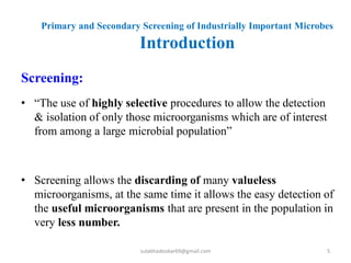 Primary and Secondory Screening of Industrially important Microbes (1).pdf