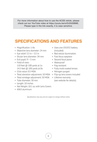 Primary Arms 1-8x24 SFP | ACSS-GRIFFIN-MIL Reticle | PDF
