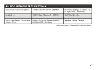 Instruction Manual | Primary Arms Micro Red Dot MD-25 | Optics Trade | PDF
