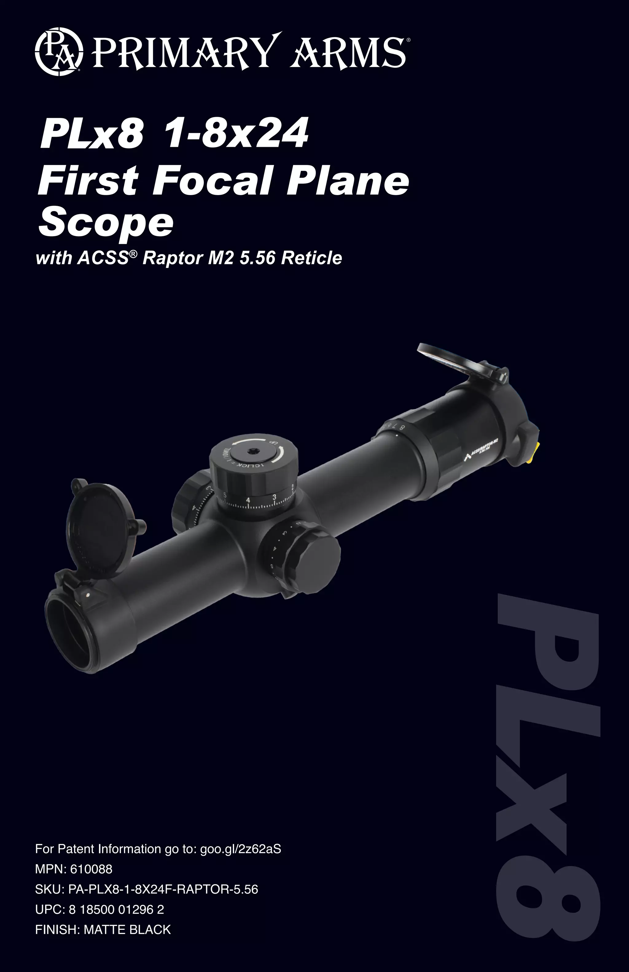 Instruction Manual | Primary Arms PLX FFP | Optics Trade | PDF