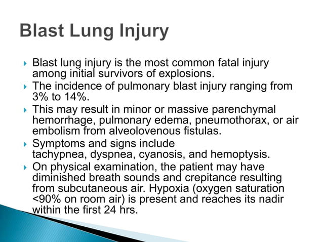 Primary Blast Injury: | PPTX | Death, Injury, or Military Conflict ...