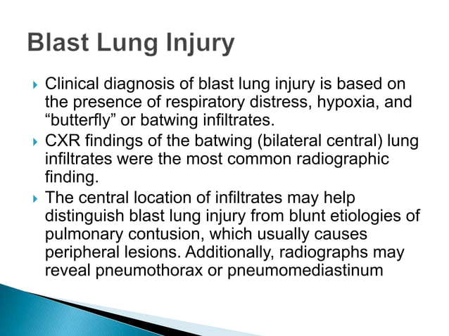 Primary Blast Injury: | PPTX | Death, Injury, or Military Conflict ...