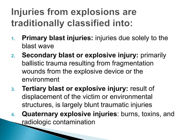 Primary Blast Injury: | PPTX | Death, Injury, or Military Conflict ...