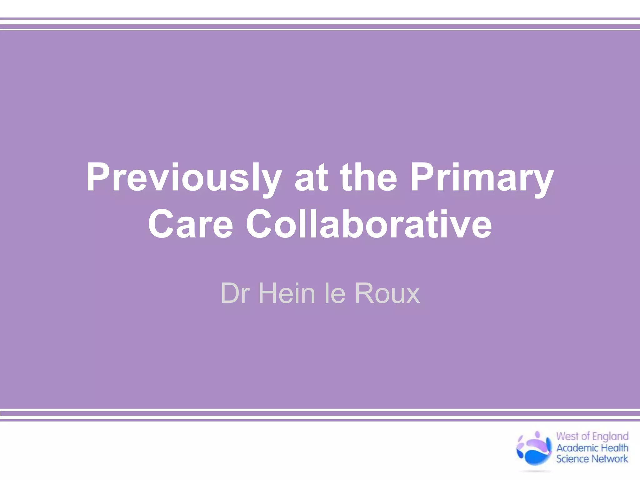 Primary Care Collaborative 2 | PPT