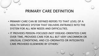 Primary care and the role of the family | PPTX