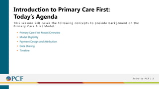 Webinar: Primary Care First Model Options - Introduction | PPT