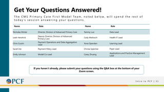 Webinar: Primary Care First Model Options - Introduction | PDF