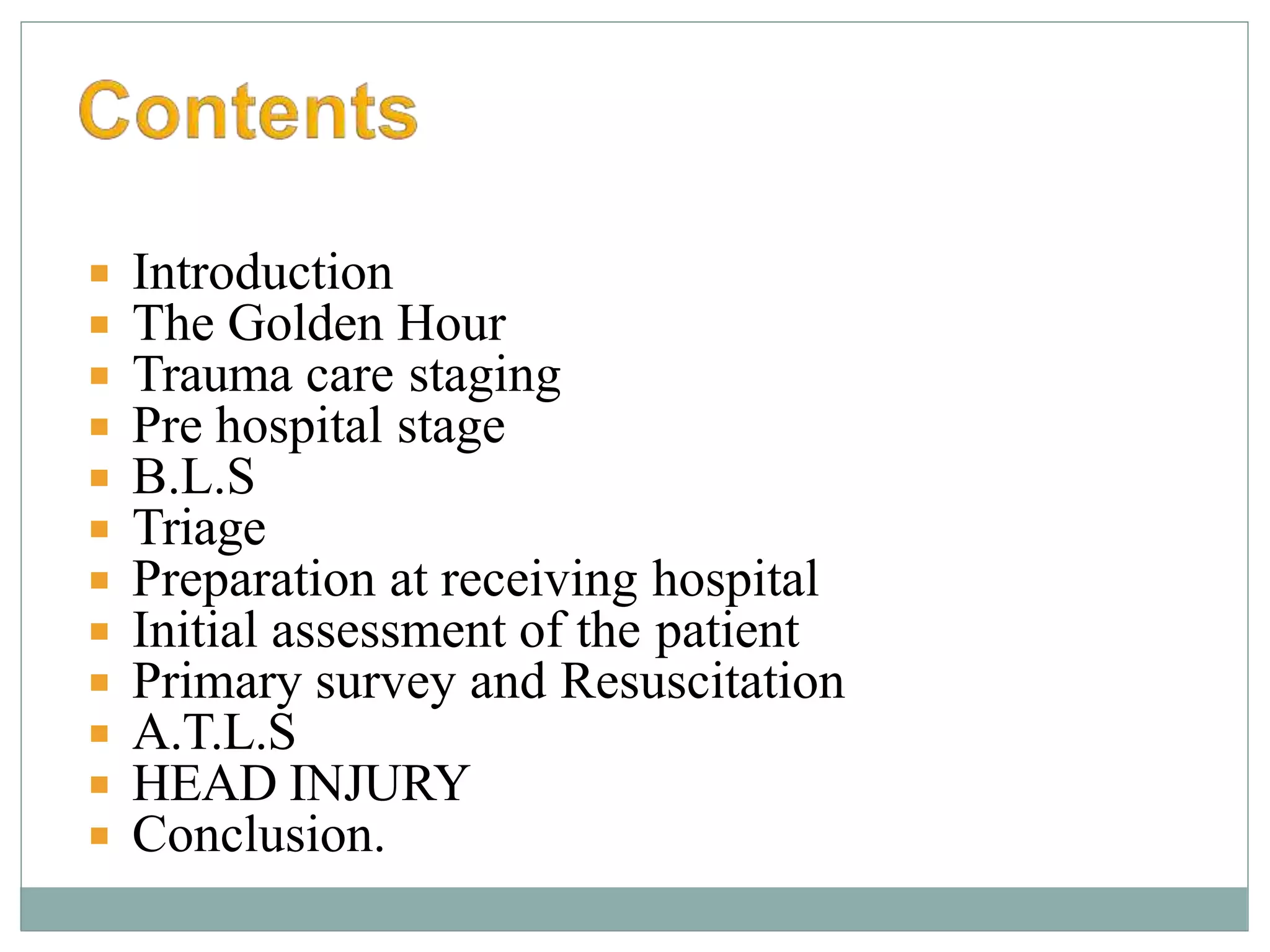 Primary care in trauma | PPTX