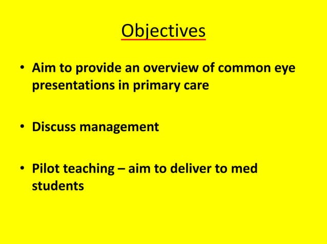 Primary care ophthalmology teaching | PPTX | Eye and Vision Conditions ...