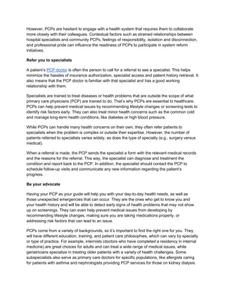 Primary Care Physician.docx | Lung and Respiratory Health | Diseases ...