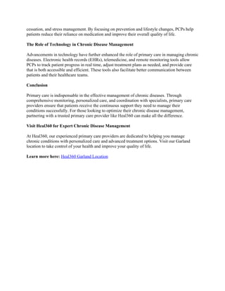 Primary Care's Role in Managing Chronic Diseases | DOC | Diabetes ...