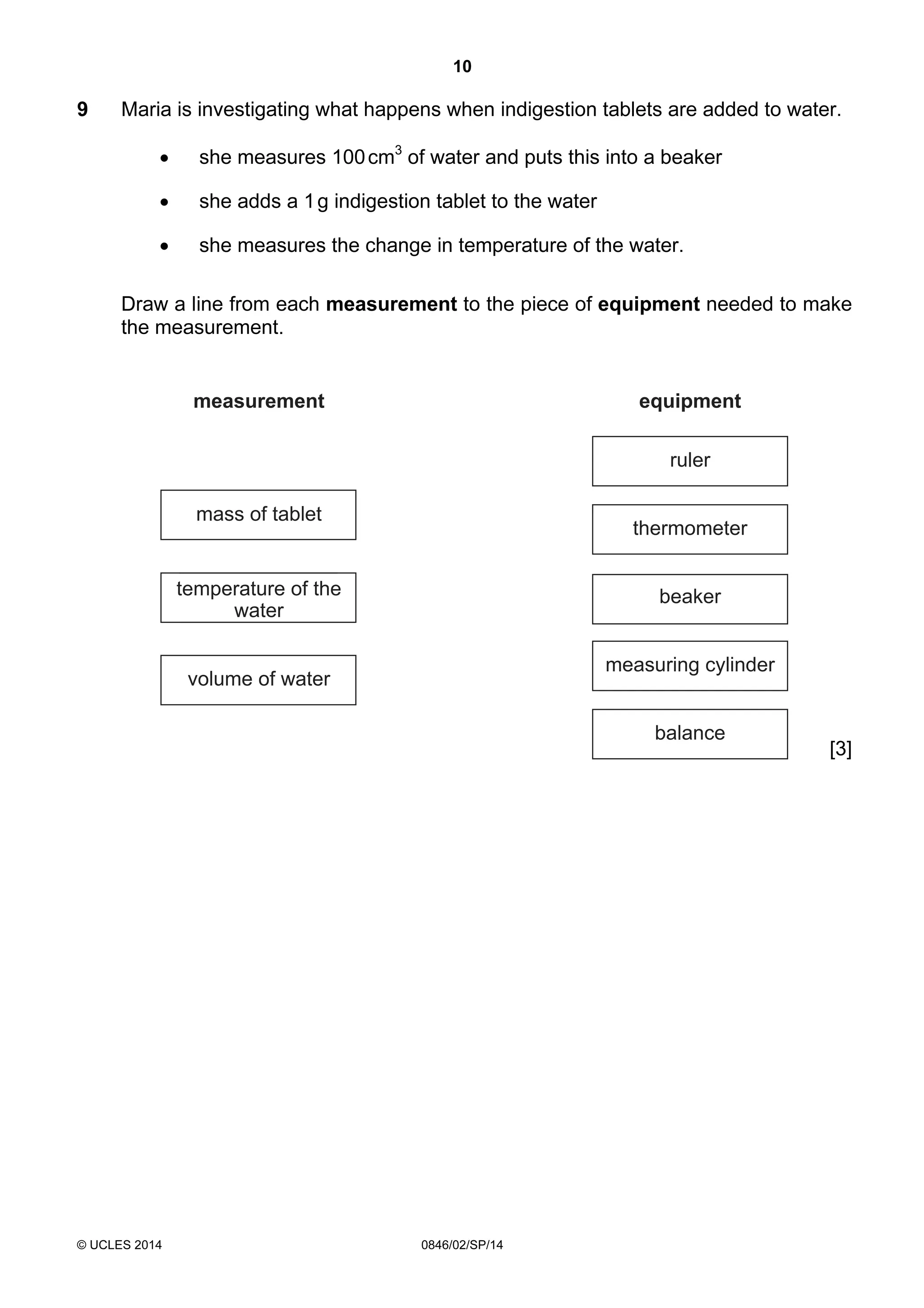 Primary checkpoint science (0846) specimen 2014 (paper 2) | PDF