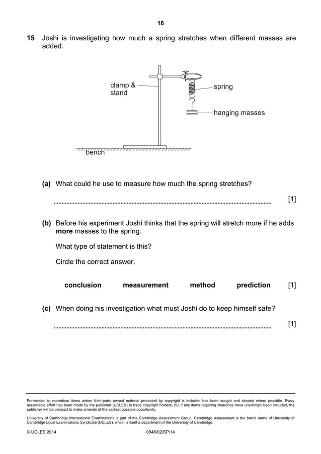 Primary checkpoint science (0846) specimen 2014 (paper 2) | PDF ...