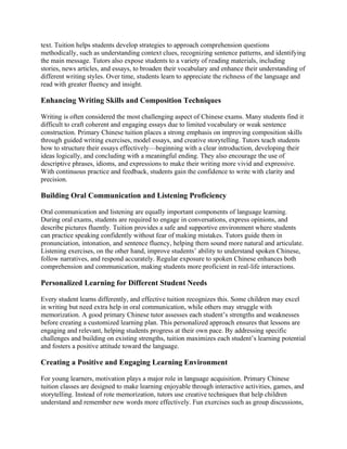 Building a Strong Language Foundation through Primary Chinese Tuition | PDF