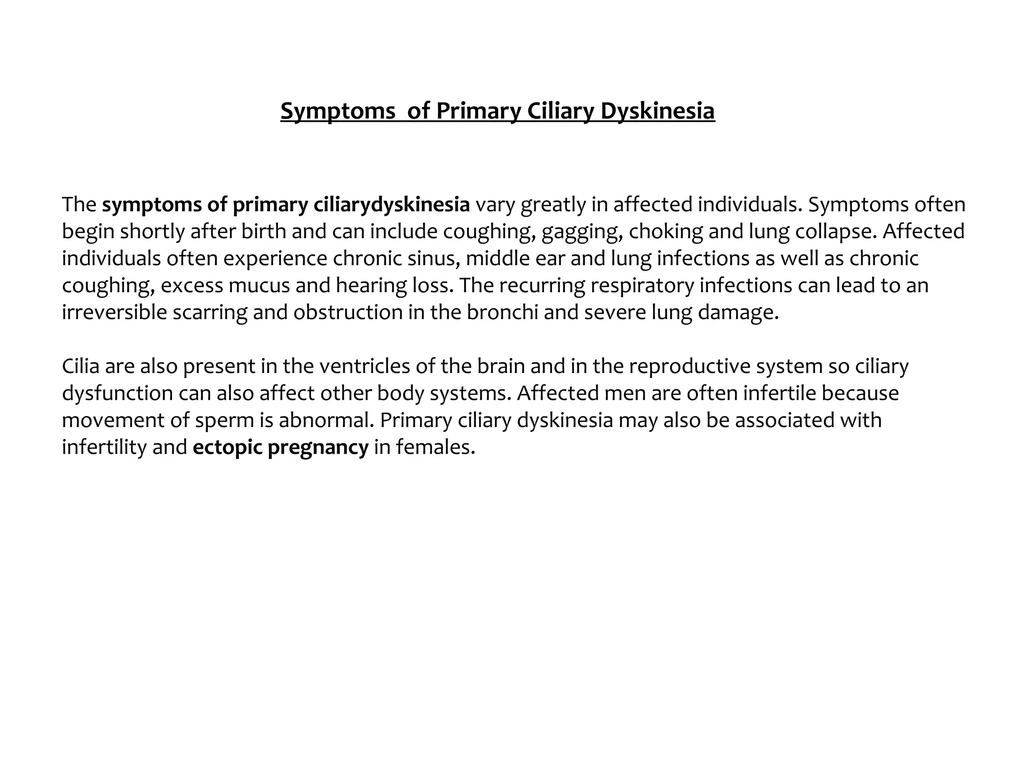 Primary ciliary dyskinesia | PPT