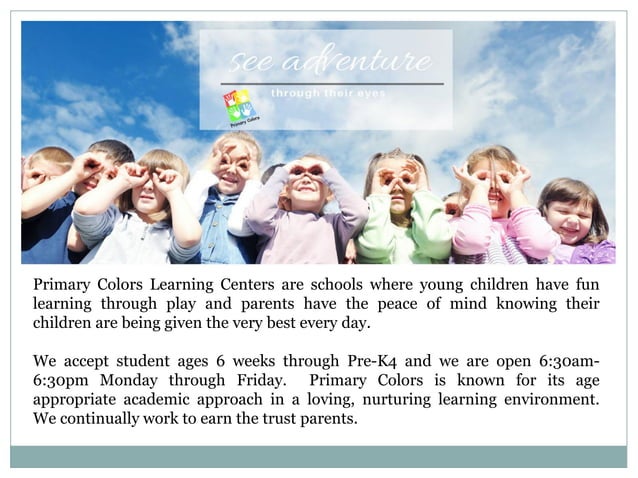 Primary colors learning center | PPT