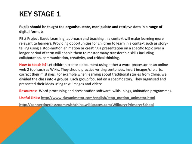 Primary Computing Curriculum 2014 | PPT