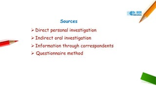 Primary Data | Dr.BGR Publications | PPT