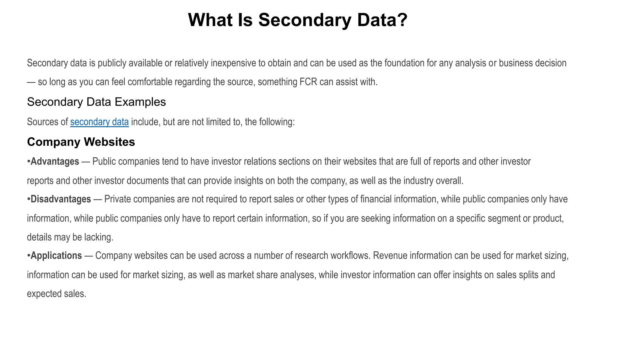 Primary Data vs. Secondary Data Market Research Methods | PPT