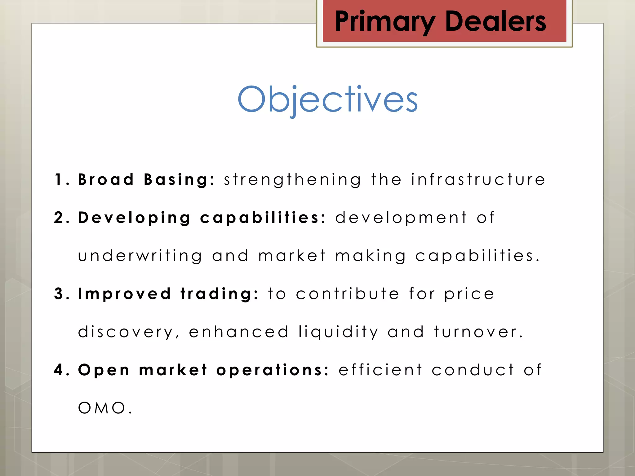 Primary dealers | PPT