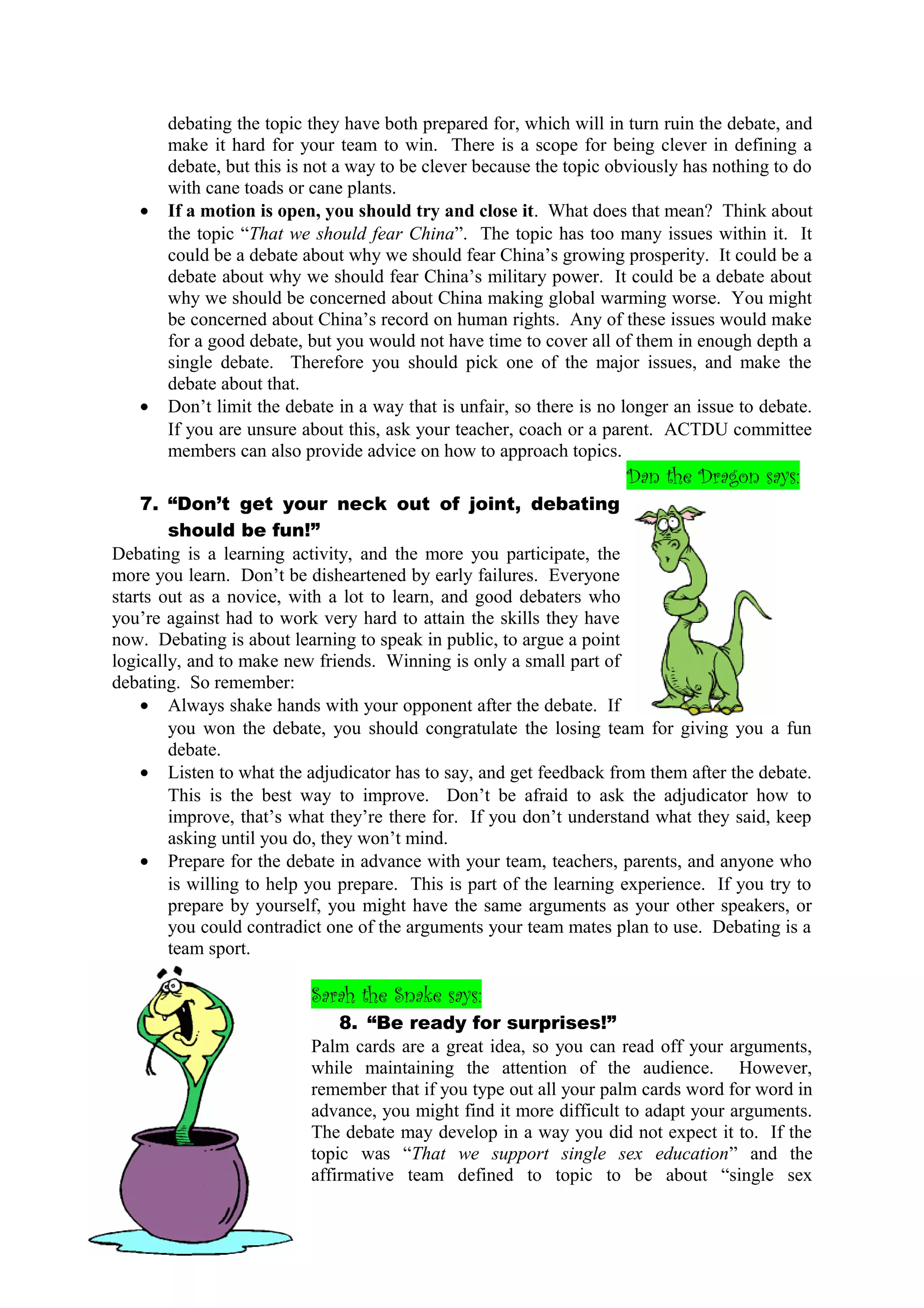 Primary debating guide | DOC