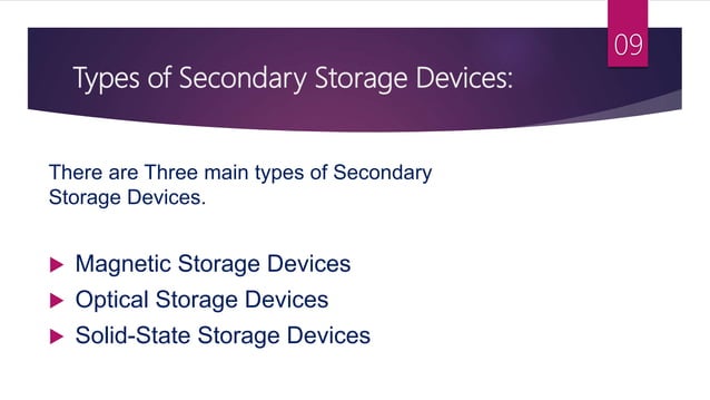 Primary and secondary Storage devices | PPTX | Data Storage and ...