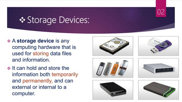 Primary and secondary Storage devices