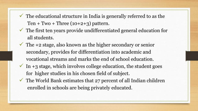 Education System of India | PPTX | Education industry | Industries